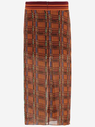 Dries Van Noten Womens Skirt With Side Drape Viscose Multicolour