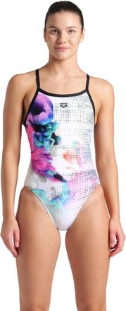 Arena Arena Damen Performance Airbrush Challenge Back Badeanzug Sportlicher Badeanzug Einteiler Badeanzug, Schwarz/Wei&szlig;/mehrfarbig, 152