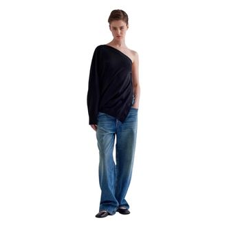 Erika Cavallini Semi Couture Femme, Blouses et Chemises, Noir, Taille: 42 FR Maglia in merino extra-fine