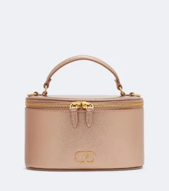 Valentino Garavani Henkeltasche Vlogo Small aus Leder mit Kristallen