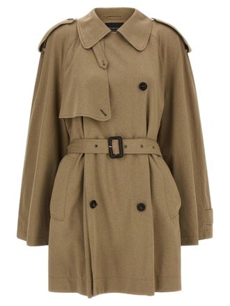 Balenciaga Womens Beige Cotton Coat Clothing
