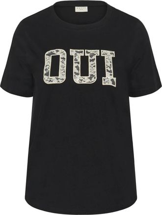 Kaffe Curve Femme, Tops, Noir, Taille: 38 FR T-Shirt