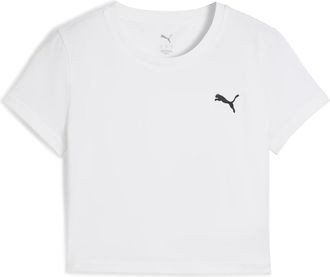 Puma Damen Wardrobe ESS Kurzes figurbetontes T-Shirt L, White