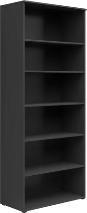 CARRYHOME Regal, Graphit, Holzwerkstoff, 5 F&auml;cher, 80x195x40 cm, FSC MIX, Typenauswahl, Beim&ouml;bel erh&auml;ltlich, stehend, Wohnzimmer, Regale, B&uuml;cherregale