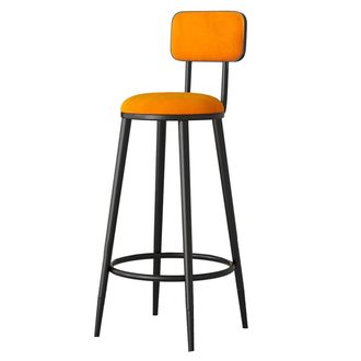 Generic Moderne Barhocker im Industrial-Stil, 75 cm hoch, mit Samtpolsterung, Metallbeinen und ergonomischer R&uuml;ckenlehne, f&uuml;r Zuhause, Restaurant, B&uuml;ro oder A