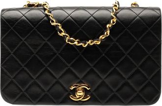 Chanel sac à bandoulière matelassé Full Flap médium (1989-1991) - Noir