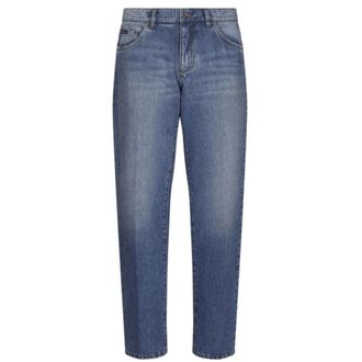 Dolce & Gabbana Blaue Denim Straight-Leg Jeans Whiskering - - Jeans - Herren - Blau - XL