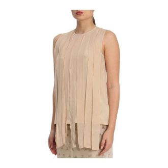 Max Mara &Auml;rmelloses Top Torquay - - Tops - Damen - Beige - S