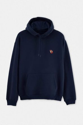 Trendyol MAN Herren Dunkelblau Bestickt Lang Oversize Sweatshirts