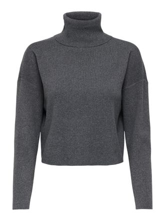 Only Damen Rolli ONLAMA LIFE LS RIB ROLLNECK CC KNT (DE/NL/SE/PL, Alphanumerisch, XL, Regular, Regular, medium grey melange)