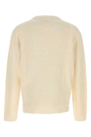 The Row Mens Ivory Silk Laing Sweater White Exterior: Maglieria