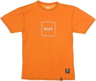 HUF Logo Herren T-Shirt Rost Orange - - Tops - Herren - Orange - L