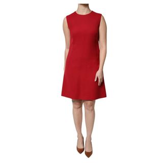 Dolce & Gabbana Rotes A-Linien-Kleid aus Wolle in Kniel&auml;nge - - Dresses - Damen - Rot - XL