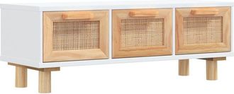 vidaXL Table basse Blanc 80x40x30 cm Bois dingénierie et pin massif Vidaxl