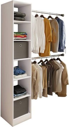 MID.YOU Mid.you Dachschrägenregal VCM Dacho, Weiß, Metall, Holzwerkstoff, 188x194x40 cm, erweiterbar, Kleinmöbel