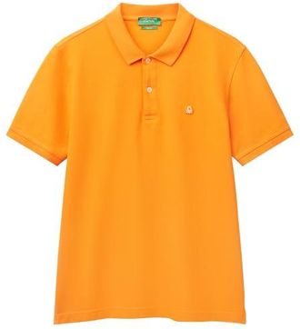 Benetton Maglia Polo M/M 3wg9u301z, Jaune, Large Homme