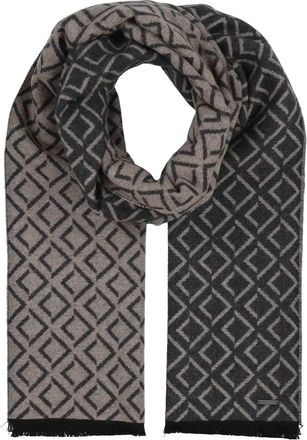 Bugatti Doubleface-Schal | Geometrisches Design | 45 x 180 cm | Unifarben | Mit Wollanteil Charcoal