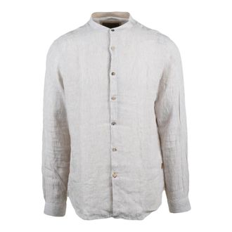 Gianni Lupo Homme, Chemises, Beige, Taille: L Chemise en lin