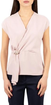 Hanita Femme, Blouses et Chemises, Rose, Taille: 36 FR Blusa Smanicata