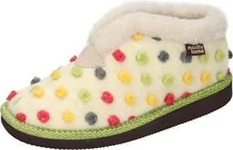 Manitu Femme Home Hausschuhe Mule, Blanc cassé, 38 EU