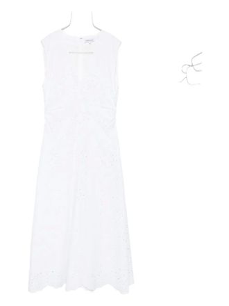 Veronica Beard robe mi-longue Aven à broderies - Blanc