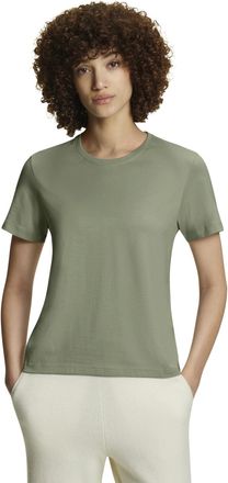 Falke Damen T-Shirt Basic Modern W S/s Sh Baumwolle weich Kurzarm bequem sehr leicht 1 St&uuml;ck, Gr&uuml;n Frosty Grey 7180, XS