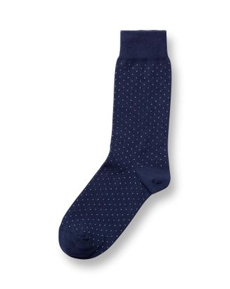 CHARLES TYRWHITT Socken mit Micro-Strichmuster - Französisches Blau & Weiß