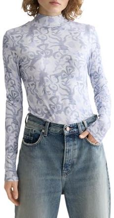 Scotch & Soda All Over Printed Slim-Fit Ls T-Shirt, Dancer Lavender, M Femme