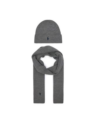Polo Ralph Lauren Set Schal und M&uuml;tze 710951146004 Dunkelgrau