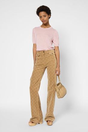 Gerard Darel Pull &agrave; manches courtes en lin m&eacute;lang&eacute; - JAMY - Rose clair