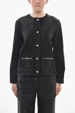 Givenchy Stone-Washed Denim Jackets With Logo Pockets Givenchy