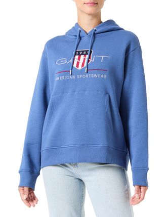 GANT Damen Archive Shield Hoodie Kapuzenpullover, Vintage Blue, M