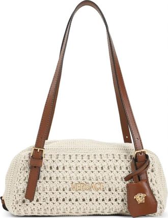 Versace Femme, Sacs, Beige, Taille: ONE Size Tag Raffia Bowling Bag