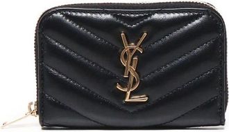 Saint Laurent Portemonnaie mit Cassandre-Schild - Schwarz