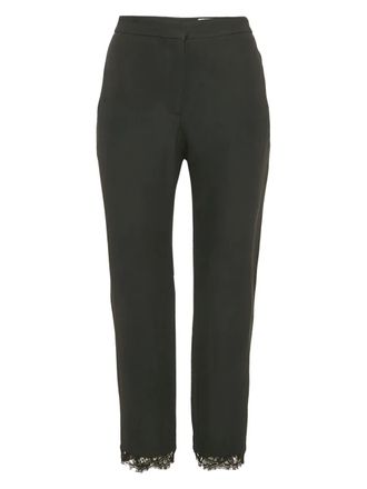 Alexander McQueen pantalon bordé de dentelle - Noir