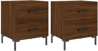 vidaXL Tables de chevet 2 pcs chêne marron 40x35x47,5 cm