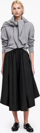 Arket Weiter Baumwollrock -Schwarz