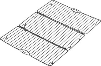Tala Antihaft Klappbares Rechteckiges Kuchen Abk&uuml;hlgitter f&uuml;r Kuchen Torten und Geb&auml;ck 23 x 43 cm aus Metall mit Platzsparendem Faltbaren Design