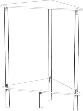 Generico Transparenter Beistelltisch, transparent, dreieckiges mit 2 Ebenen, Acryl, f&uuml;r Schreibtisch und Nachttisch, f&uuml;r kleine R&auml;ume, Schlafzimmer, Wohnzimmer