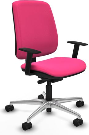 Piqueras y Crespo Schreibtischstuhl mit rosa Rollen Alares mit 1D-Armlehnen, ausgestattet mit Syncro/Traslack und injiziertem Schaumstoff, Rosa