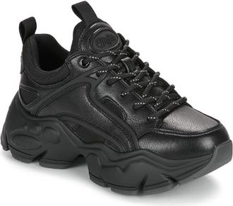 Buffalo Binary c Vegan Nappa, Femme Basket_Mode_Basse Noir bi-mati&egrave;re - 36 EU