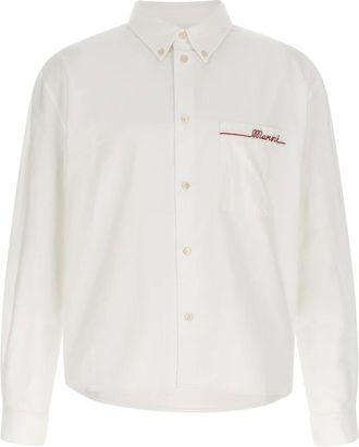 Marni Homme, Chemises, Blanc, Taille: XL Asymmetric Cotton Shirt