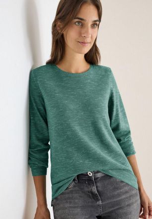 Cecil Strandpullover NOS_structured Roundneck smoky green heather melange