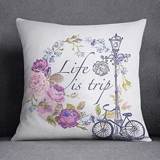 Bonamaison Le Jardin du Lin Kissenhüllen, Cotton, Mehrfarbig, 45x45