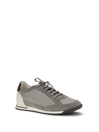 Brunello Cucinelli Mens Deer And Suede Sneakers Smog+nebbia+bianco+lavagna