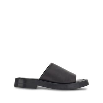 Ferragamo Schwarze Leder Crossover Sandalen - - Shoes - Herren - Schwarzk - 39 EU