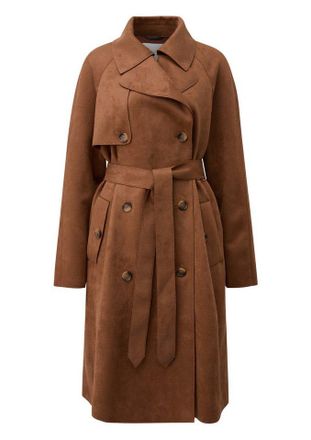 QS by s.Oliver Trenchcoat Outdoor-Mantel Trenchcoat in Wildlederoptik