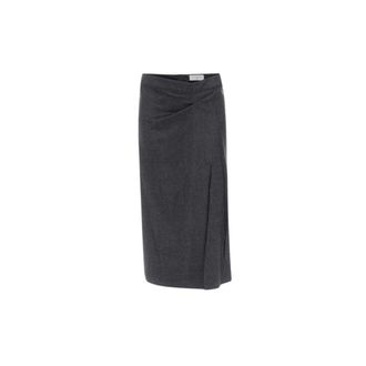 Victoria Beckham Femme, Jupes, Gris, Taille: 32 FR Jupe Midi Pliss&eacute;e