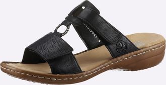 Rieker Pantolette RIEKER, Damen, Gr. 37, schwarz, Lederimitat, Schuhe Pantolette, Topseller