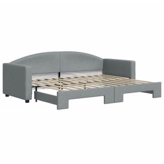 vidaXL Tagesbett Ausziehbar Hellgrau 80x200 cm Stoff Vidaxl